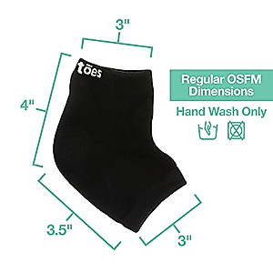 ZenToes Moisturizing Heel Socks 2 Pairs Gel Lined Toeless Spa Socks to Heal and Treat Dry, Cracked Heels While You Sleep (Regular, Black)