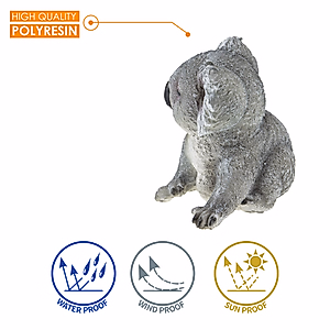 CLEVER GARDEN Koala Garden Statue Outdoor Décor, Resin Figurine Decoration for Lawn, Yard, Patio, Porch, and More