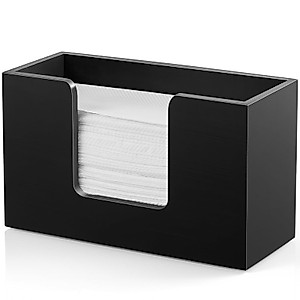 Paper Towel Dispenser Countertop, Wooden Bathroom Paper Towel Holder, Black Napkin Holder for Kitchen, Countertop Multifold C-Fold, Z-Fold, Trifold Paper Hand Towel Dispenser for Bathroom Toilet