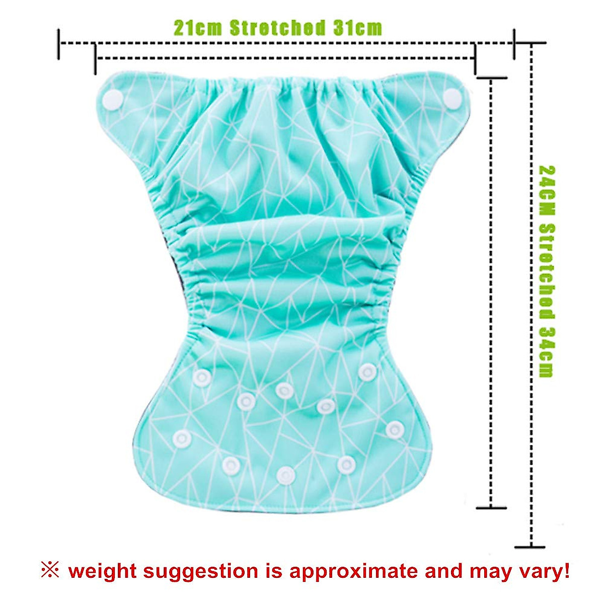 Thank u Mom Pocket Newborn Cloth Diapers for Less Than 12pounds Baby 4 Pack (Triangle) Small