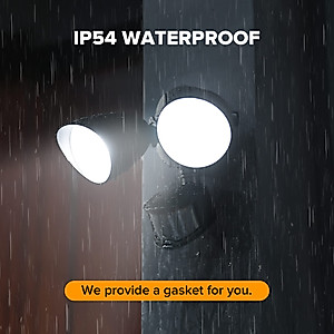 LUTEC 32W 2500 Lumen LED Security Lights Motion Sensor Light Outdoor, 5000K Daylight, IP54 Waterproof, Dusk to Dawn, Motion Detector Flood Light for Garage, Yard, Porch-Black