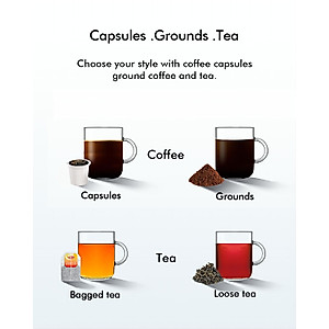 SIFENE Single Serve Coffee Maker, 3-in-1 Quick Brew for Coffee Pods, Ground Coffee, & Loose Tea, 6-12oz Cup Sizes, 50oz Removable Water Tank, 1150W, Compact, Black