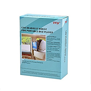 TFY Universal Car Headrest Mount Holder with Angle- Adjustable Holding Clamp for Swivel Screen Portable DVD Players, Black