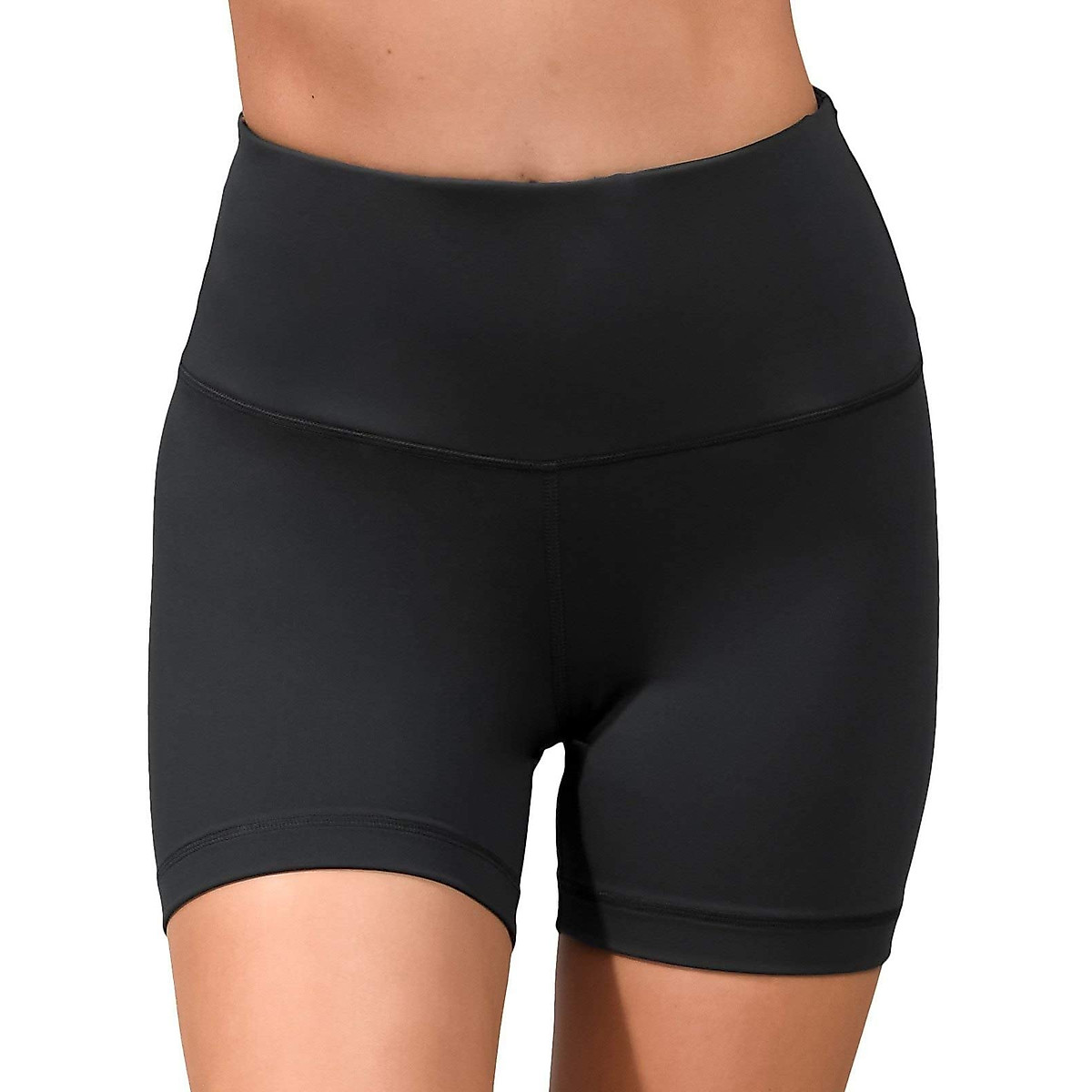 90 Degree By Reflex High Waist Power Flex Yoga Shorts - Tummy Control Biker Shorts for Women - Black 2 Pack - Small