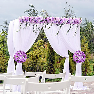 BLOSMON Artificial Flower Balls Wedding Centerpieces 2 Pcs 15.7" Large Lilac Fake Flowers Rose Hydrangea Ball Arrangement Center Pieces for Table Silk Floral Bouquet for Wedding Party Home Decor