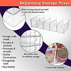ClearSpace Plastic Pantry Organization and Storage Bins with Removable Dividers – XL Perfect Kitchen Organization or Kitchen Storage – Refrigerator Organizer Bins, Cabinet Organizers, 2 Pack