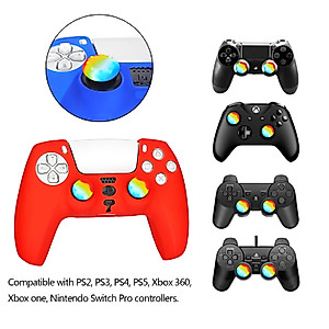 2 Pack Controller Skin and Thumb Grips for PS5 Controller PS5 Skin, YU33 Anti-Slip Silicone Cover Protector Case for Sony Playstation 5 Joystick/DualShock 5 with 12 Thumb Grips