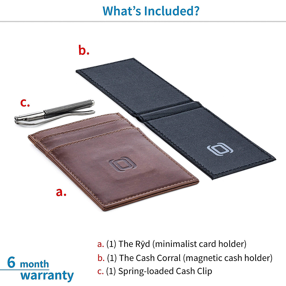 Dockem The Rȳd with Cash Corral Minimalist Modular Wallet, Genuine Leather