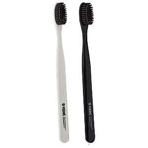 [Kent] Oral Care Charcoal toothbrush Slim teeth whitening brush for adults and children - Ultra Soft Bristles - Black & White - 4 Pieces