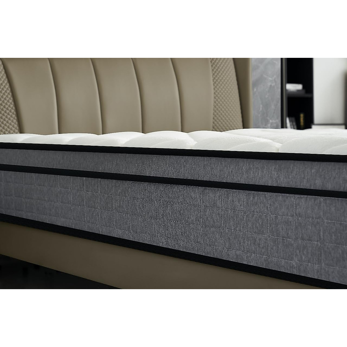 Container Furniture Direct Hybrid 12 Inch Queen Mattress in a Box, Pillow Top Bed Cushion with Gel Infused Memory Foam, Breathable and Hypoallergenic, Medium Firm for Lumbar Support