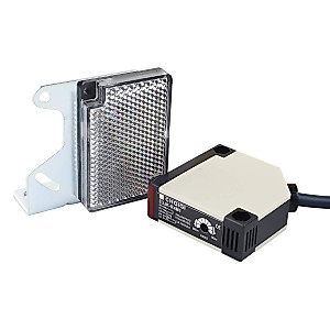 Indoor Wall Mounted Photoelectric Beam Sensor E3JK-R4M1 12-240VDC 24-240VAC Retroreflective photoelectric Sensor Switch Proximity Switch 2M Cable Induction 3M