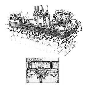 Creative Simplicity Creative Simplicity Wine Stand with Metal Stand, Vintage | Freestanding Creative Simplicity Wine Bottle Holder | Hanging Creative Simplicity Wine Glass Holder | Creative Simplicit