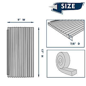 Pearwow Window Air Conditioner Foam Insulation Panels,17 x 9 x 7/8 Inch AC Side Insulating Panel Kits with Window AC Foam Seal Strip Insulation,3.2 ft x 1 Roll