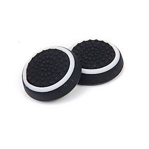 Dovewill Joystick Dust Dirt Protection Replacement Accessory Silicone Cap Button Covers For Sony PlayStation 4 PS4 PS3 PS2 Controller Pack of 2 Black+White