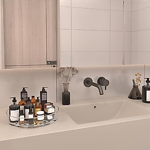 QOTOLY 12.8” Lazy Susan Organizer 6 Pack Lazy Susan Turntable Organizer 360° Rotating Organizer with Handle & 2.3" Raised Edge for Refrigerator Cabinet Kitchen Pantry Bathroom Countertop Table Dresser