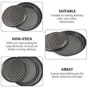 DOITOOL 1PCS Round Pizza Pan Nonstick 11 Inch Pizza Pan with Holes,Pizza Baking Pan for Oven Baking Supplies (Black,28x28x1cm)