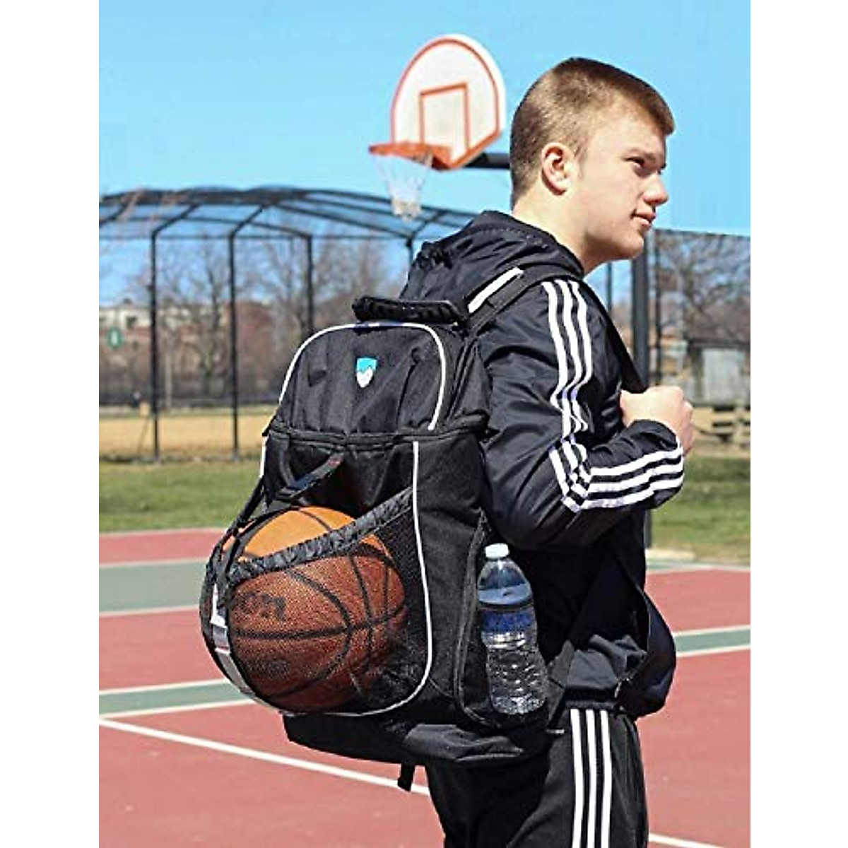Hard Work Sports Basketball Backpack with Ball Compartment Spacious Shoe Storage for Basketball, Large Sports Bag
