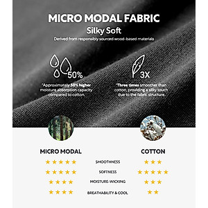 DAVID ARCHY Men's Underwear Micro Modal Dual Pouch Trunks Support Ball Pouch Bulge Enhancing Boxer Briefs for Men 3 or 4 Pack(XL,Black)