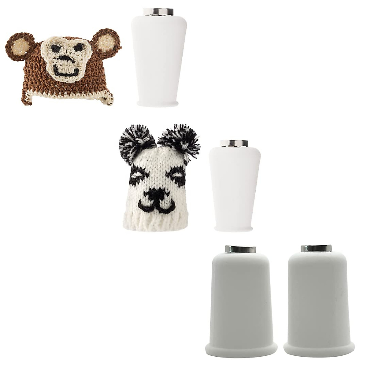 Nana Hats 3-Pack Bundle | Keep Bananas Fresher For Longer | As Seen on Shark Tank | Includes Monkey, Panda, and 2 x Large Size BPA-Free Silicone Cap With Magnet