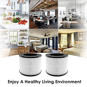 Flintar EPI153 Replacement Filter, Compatible with MOOKA and KOIOS EPI153 EP1153 Air Purifier EPI-153, 3-in-1 H13 Grade True HEPA and Activated Carbon Filter, 2-Pack