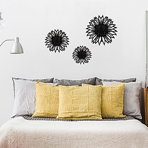 Sunflower Wall Decors Set of 3 Wood Room Wall Decor Rustic Sunflowers Petal Sign Hanging Wall Art Bedroom Bathroom Living Room Wall Decors Geometric Sculpture for Home Garden Outdoor 6 8 12 Inches