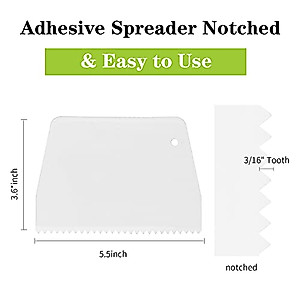 DLUGOPIS adhesive spreader notched Glue Spreader adhesive barrier spreader plastic trowel notched 3/16 Inch Inch Tooth, Hardwood Flooring Spreader spread epoxy (2)