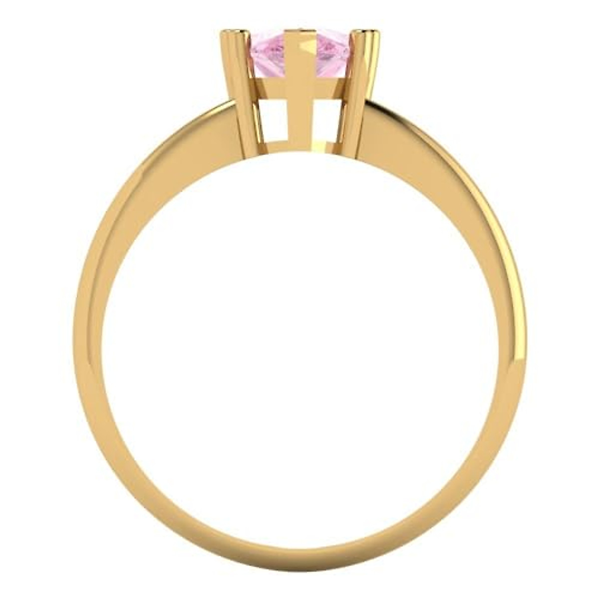 Clara Pucci 2.0 ct Pear Cut Solitaire Pink Simulated Diamond Wedding Bridal Designer Anniversary Engagement Ring Real 14k Yellow Gold