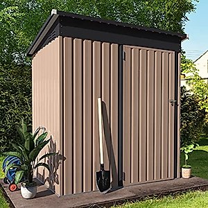 AECOJOY 5' x 3' Outdoor Storage Shed, Small Metal Shed with Design of Lockable Door, Utility and Tool Storage for Garden, Backyard, Patio, Outside use.
