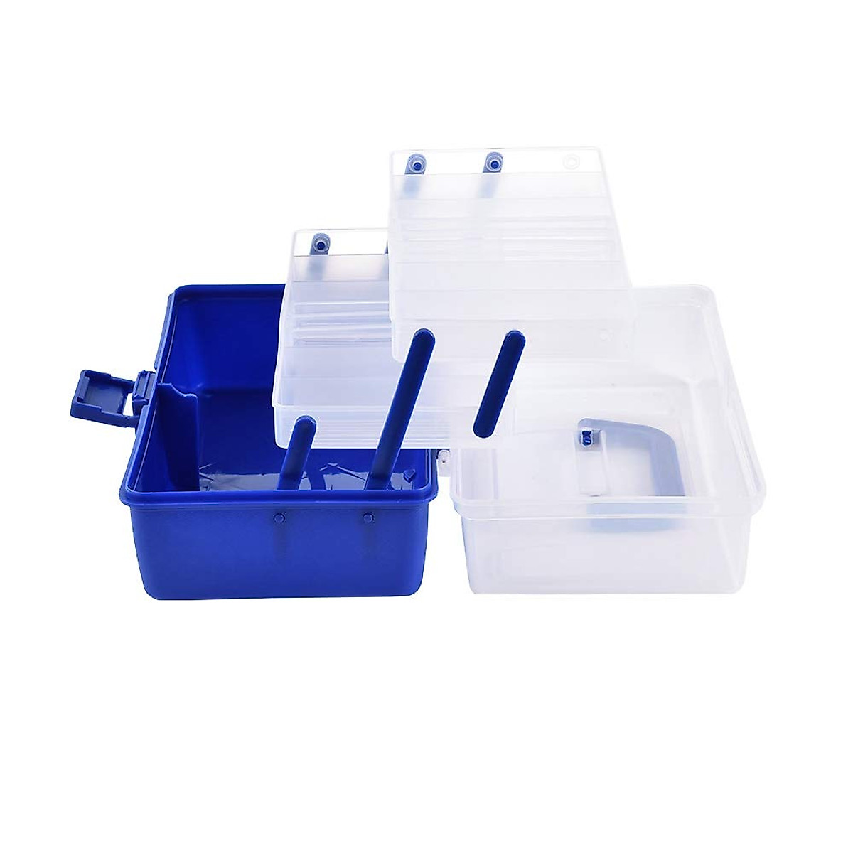 Fishing Tackle Box, 3 Layers Plastic Fishing Tackle Accessory Storage Holer Box for Lures Hooks