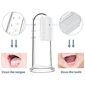 Fu Store Baby Teething Toys (7 Pack) for Newborn BPA Free Infant Toddler Silicone Fruit Giraffe Teethers Finger Toothbrush Strawberry Orange Peach Pear Soothe Babies Gums Set with Storage Case