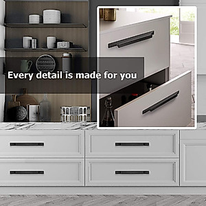 Peaha 10 Pack Black Finger Pulls Edge Pulls for Cabinets Kitchen Cabinet Handles Black 5 Inch Drawer Pulls Black Cabinet Handles