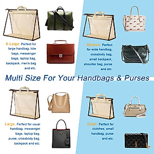 CINPIUK 4 Pack Handbag Dust Bags Clear Purse Storage Organizer for Closet, Zipper Hanging Storage Bag for Handbags