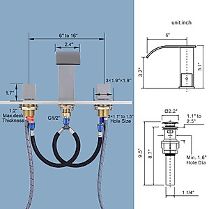 ARCORA Brushed Nickel Waterfall Bathroom Faucet - 8 Inch Widespread Bathroom Faucets for Sinks 3 Hole, Modern 2 Handles Bathroom Sink Faucet with Pon Up Drain and cUPC Supply Lines