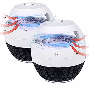 Hodiax Nap n Trap! Mini Indoor Mosquito Killer, Insects and Fly Trap with USB Power Cord, Desktop Small Non Zapper for Pest Control with LED Night Light (2 Pack)