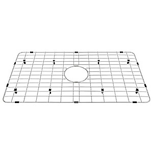 MONSINTA Kitchen Sink Grate and Sink Protectors for Kitchen Sink, Kitchen Sink Bottom Grid, 27 3/8" x 15 3/8" Sink Grid, Sink Protector with Center Hole for Single Sink Bowl