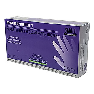 Adenna PCS772 Precision 4 mil Powder-Free Nitrile Exam Gloves, Medical Grade, Blue- Violet, Small, Box of 100