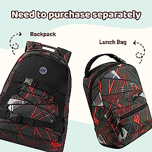 Choco Mocha Boys Red Black Backpack for Elementary Middle School, Large Backpack for Kids Teen Boys, 18 Inch