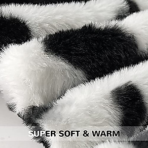 Cow Print Blanket, Double-Sided Throw Blanket for Couch Sofa Bed Office Fleece Blanket Soft Fluffy Blankets Plush Blanket for Adults Kids in All Seasons 51" x 63"