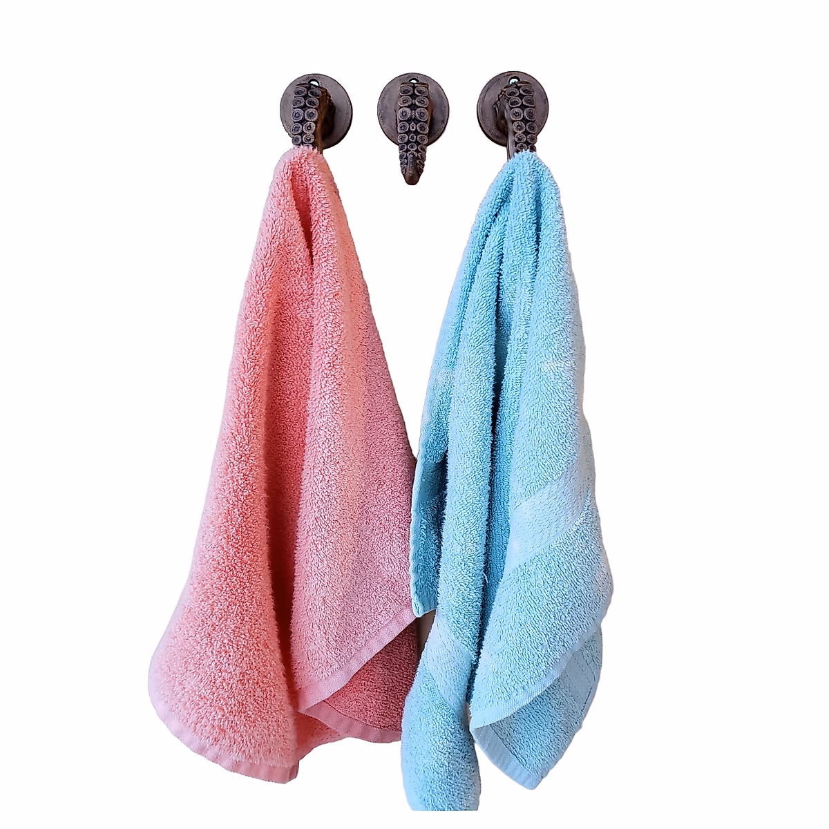 3 Piece Tentacle Hook Set Octopus Hangers Towel hooks antique bronze finish