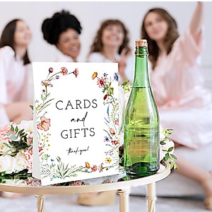 Baby Shower/Bridal Shower/Wedding Decoration Sign- Card And Gift Thank You, Baby Shower Decorations, Floral Sign for Baby Shower, Pink Flower Baby Shower, Boho Baby Shower Sign (8 x 11 inch) BSS03