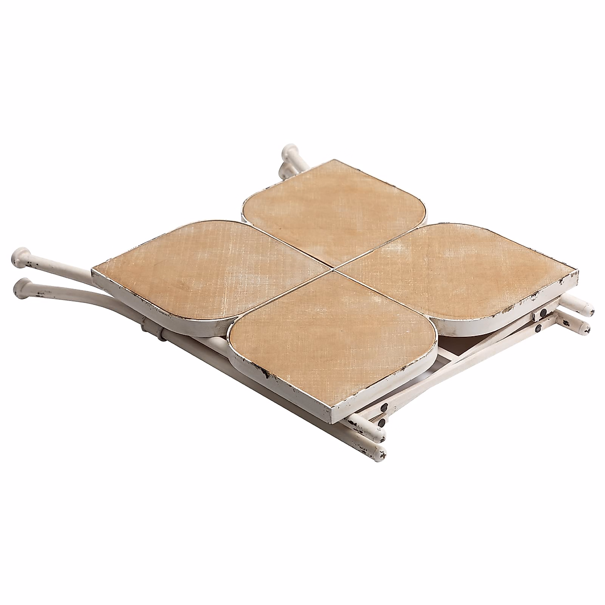 DOEWORKS Modern Four-Leaf Clover Shaped End Table, Vintage Living Room Coffee Table, Wood Sofa Side Table for Bedroom,Kitchen, Cafe