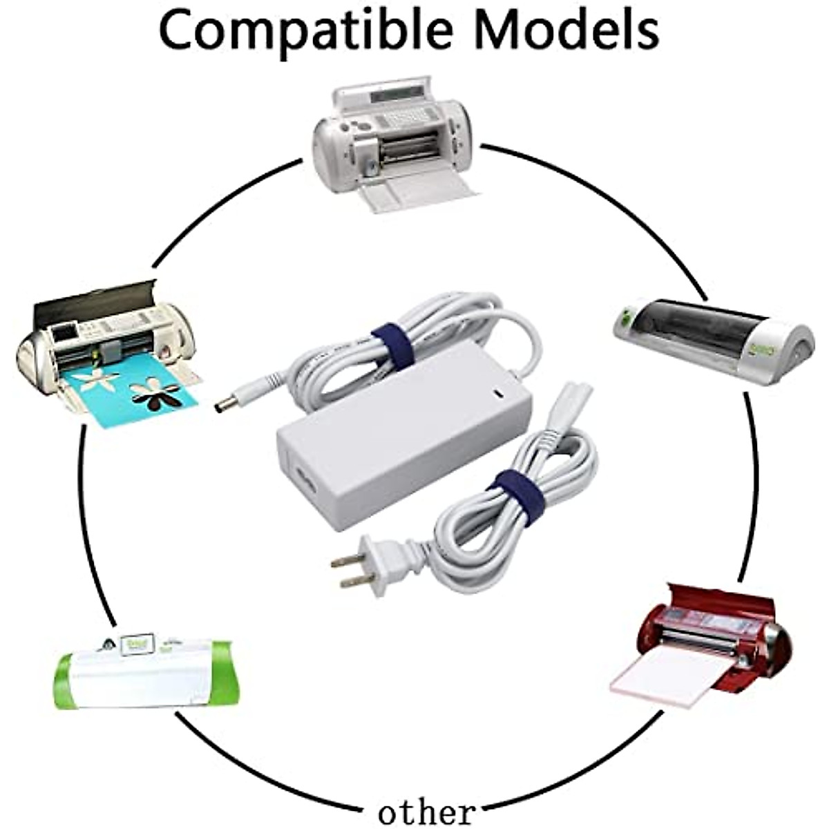 Power Cord Replacement DC18V 3A Charger Compatible with Cricut Cutting Machine Explore Air 2/Maker/Explore/Explore Air/Explore One/Expression/Expression 2/Create/Cake/Mini/Cake Mini/Original… (White)