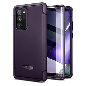 SURITCH for Samsung Galaxy Note 20 Ultra Case (Only) 6.9-inch, [2 Front Frames][Built-in Screen Protector] Full-Body Protective Rugged Heavy Duty Shockproof Phone Cover-(Dark Purple)