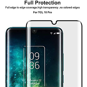 Phone Case for TCL 10 Pro (6.47"), with [1 x Tempered Glass Protective Film], KJYF Clear Soft TPU Shell Ultra-Thin [Anti-Scratch] [Anti-Yellow] Case for TCL 10 Pro - Transparent