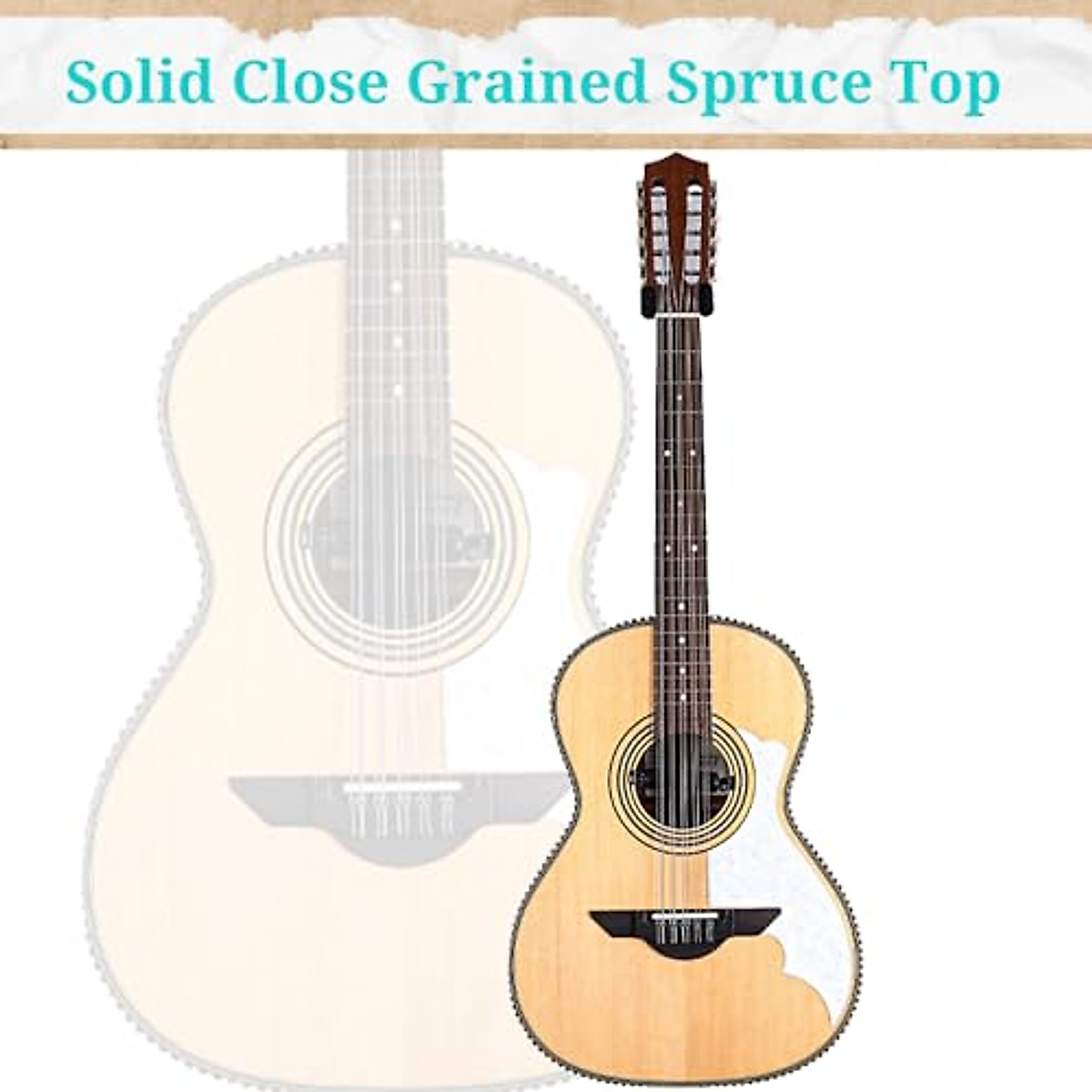 H. Jimenez 10 String Bajo Quinto, Right, Gold (LBQ2NC)