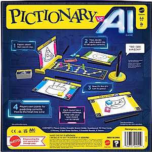 Mattel Games Pictionary vs. AI Family Game for Kids, Adults & Families Using Artificial Intelligence for 2 to 4 Players