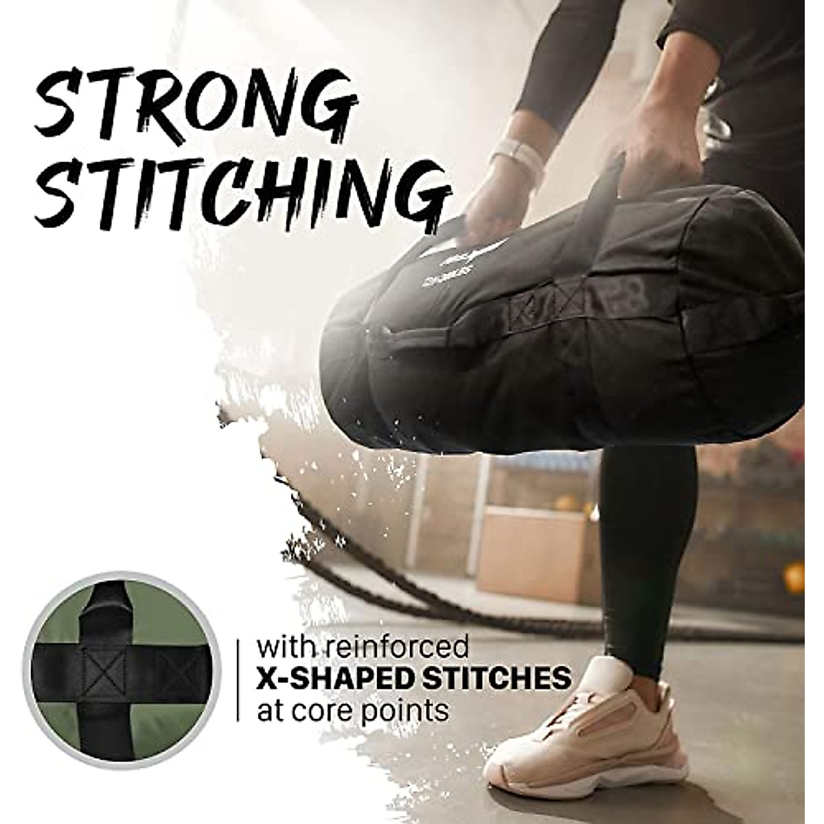 Yes4All Workout Sandbags, Heavy Duty Sandbags for Fitness, Conditioning, MMA & Combat Sports - Black - M