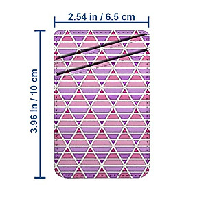 Diascia Pack of 2 - Cellphone Stick on Leather Cardholder ( Sweet Pink Purple Color Stripe Pattern Pattern ) ID Credit Card Pouch Wallet Pocket Sleeve