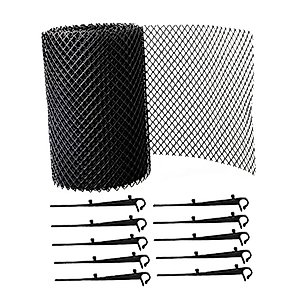 DOITOOL 1 Set Anti-Falling Net Roof Gutter Guard Mesh Fence Net Cover Mesh Strainer Downspout Filter Plastic Fencing Sink Nets Plastic Gutter Guard Plastic Gutter Guard Net Mesh Black Leaf