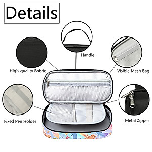 Rovozar Cute Axolotls Pen Box for Women Large Capacity Bag Pen Pouch Holder Makeup Bag With Zipper